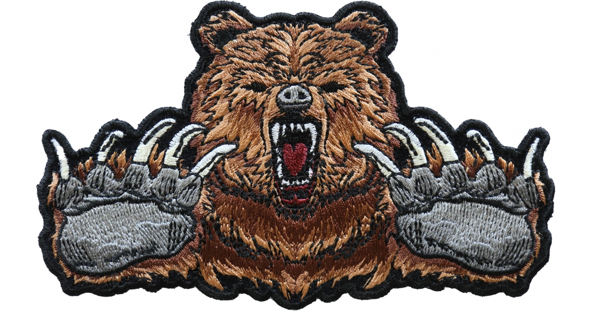 Brown Bear Claws Iron on Patch - Iron on Bear Patches by Ivamis Patches