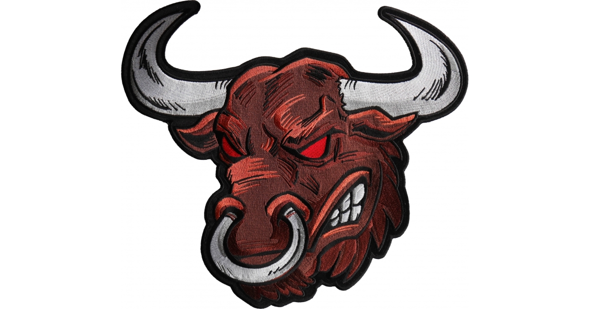 Angry Bull Patch, Large Animal Patches for Jackets by Ivamis Patches