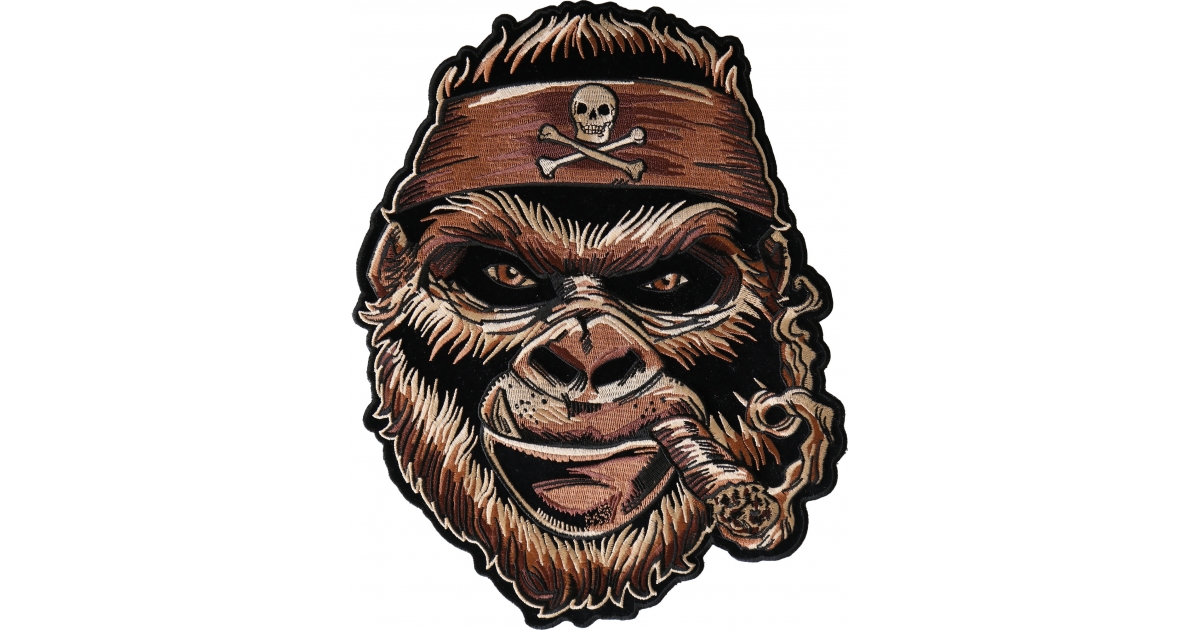 Large Gorilla Smoking Cigar Patch, Large Animal Patches for Jackets by ...