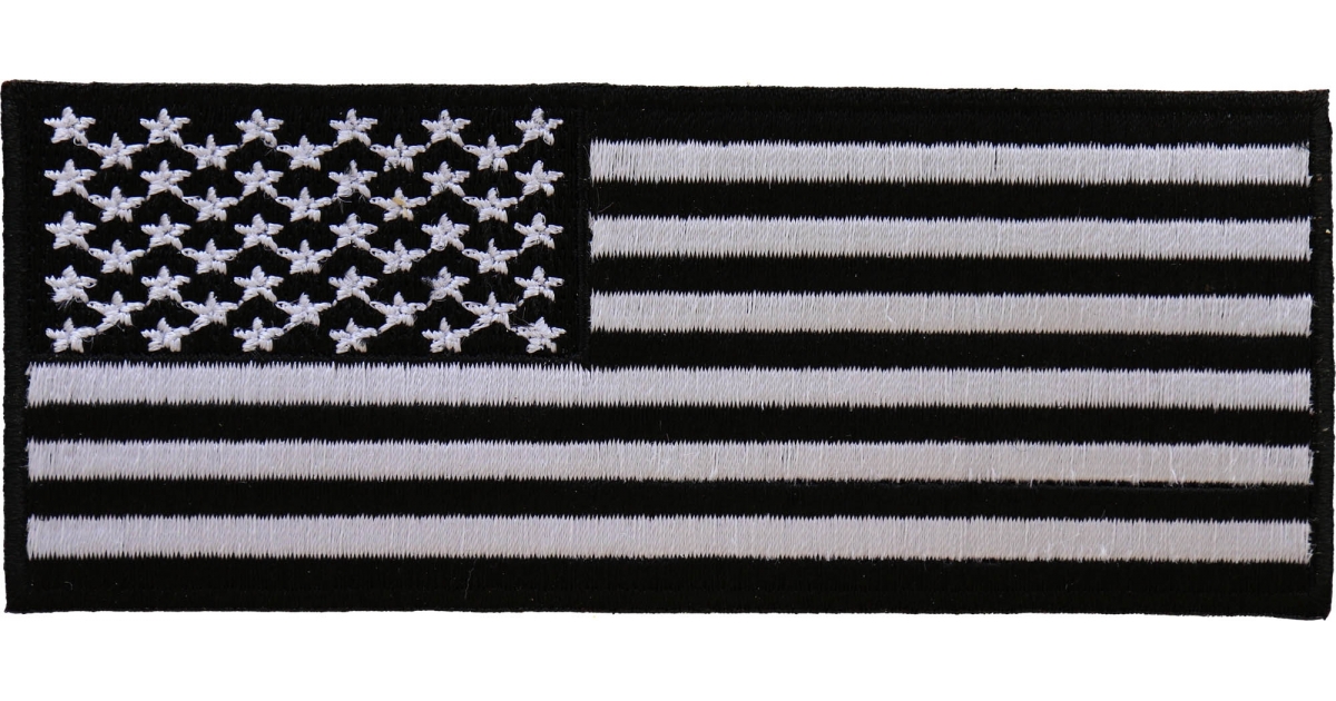 American Flag Patch Black White 5 inch by Ivamis Patches