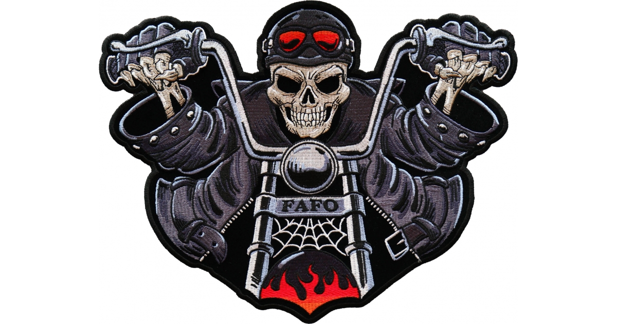 Skeleton Rider FAFO Patch, Large Skull Patches for Biker Jackets by ...