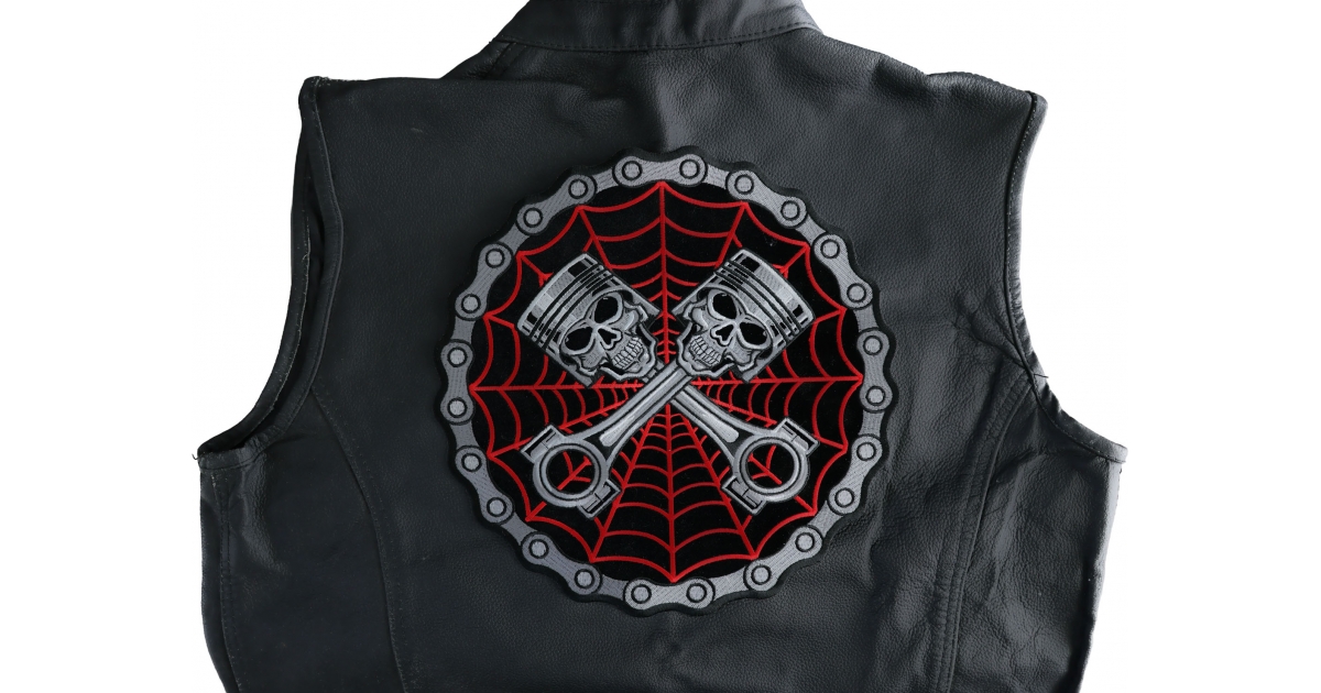Piston Web Skulls Large Back Patch by Ivamis Patches