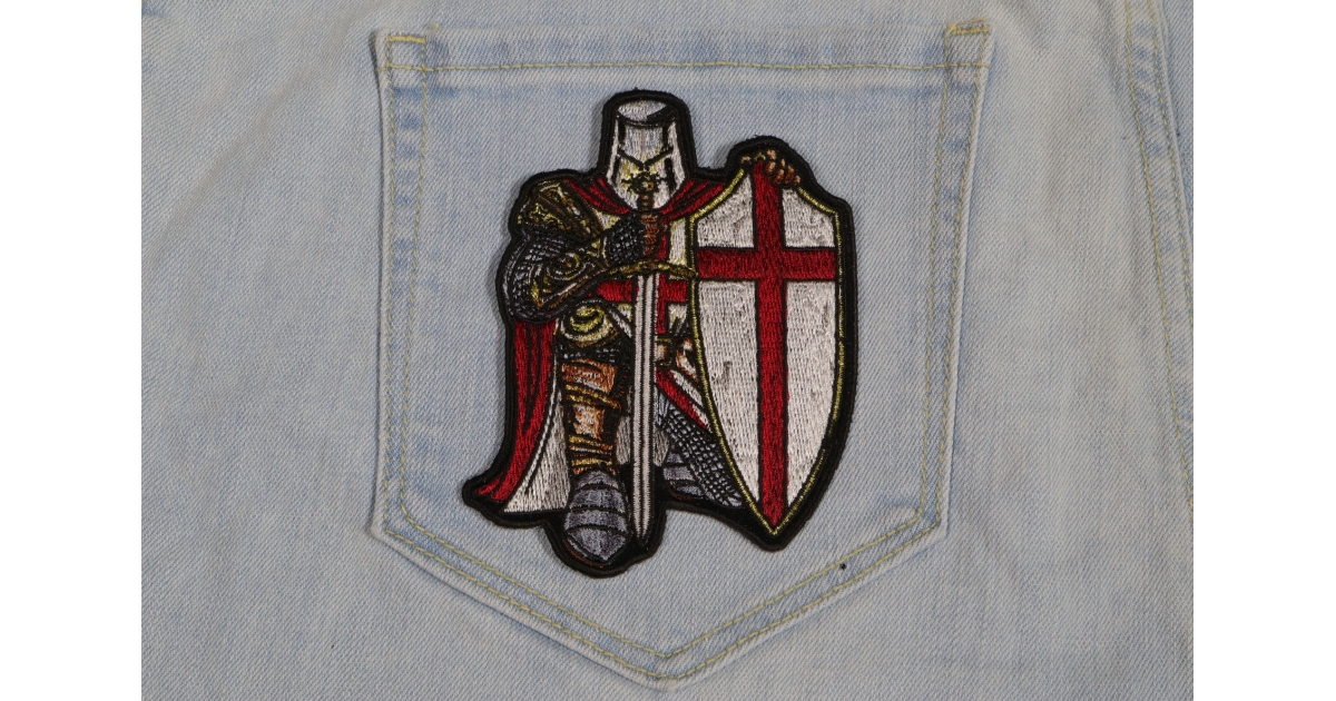 Red Knight Patch for Sewing or Ironing on to Jackets by Ivamis Patches
