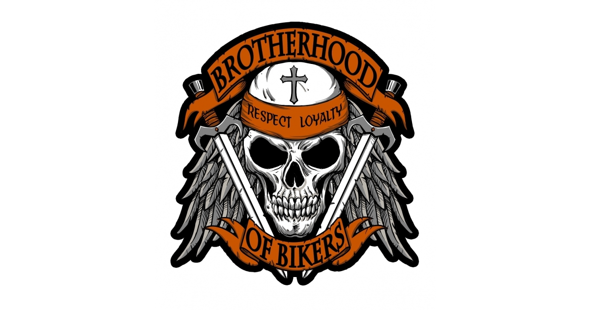 Brotherhood of Bikers Respect and Loyalty Skull Large Biker Back Patch ...