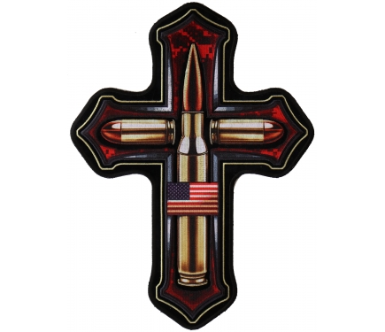 Bullets in Cross Large Back Patch - TheCheapPlace