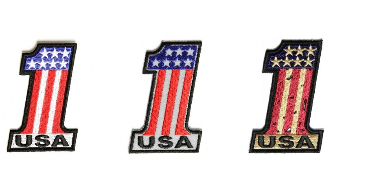 1 USA Patches Set Vintage Reflective RWB American Flag Theme ...