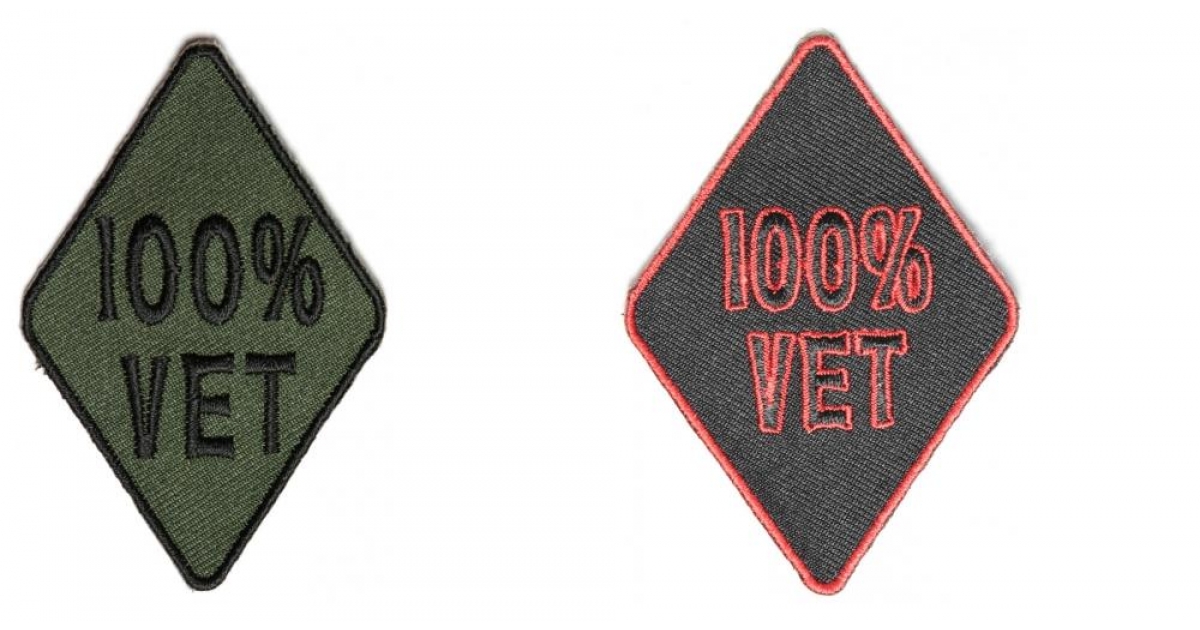 100 Percent Vet Patches Green Black Red Colors 2 Patches by Ivamis Patches