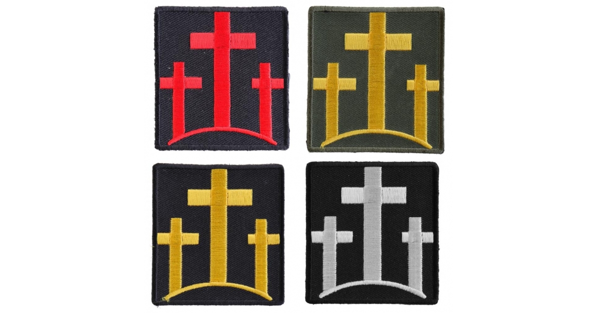 3 Crosses Christian Patch Set Of 4 Different Colors | Embroidered ...
