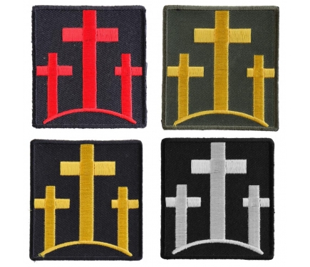 3 Crosses Christian Patch Set Of 4 Different Colors | Embroidered ...