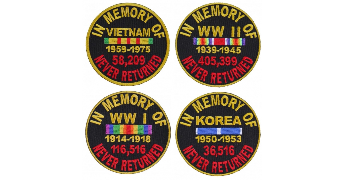 In Memory Of Old Wars 4 Piece Patch Set | Embroidered Patches by Ivamis ...