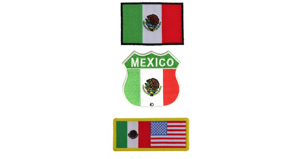 Mexico Flag Patches Set Of 3 by Ivamis Patches