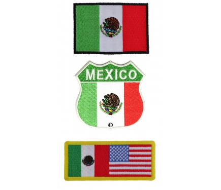 Mexico Flag Patches Set Of 3 by Ivamis Patches