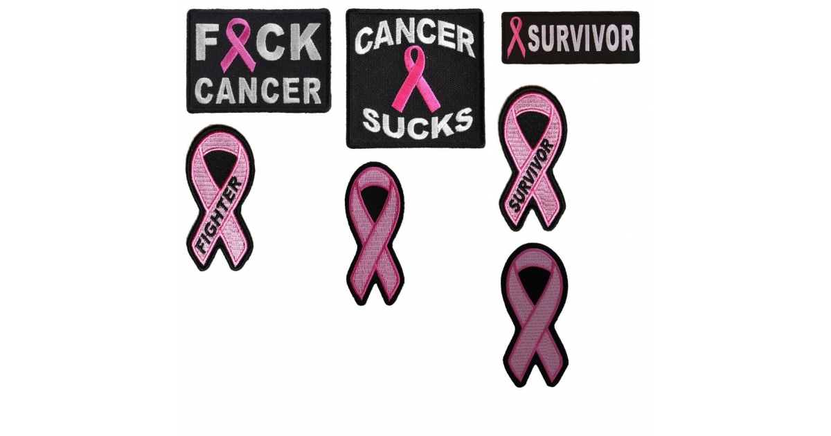 Pink Ribbon Breast Cancer Support Patches Pack Of 7 by Ivamis Patches
