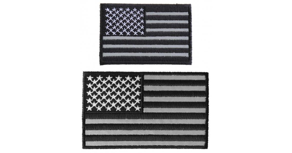 Small Reflective American Flag Patch Set Of 2 US Flag Patches by Ivamis ...