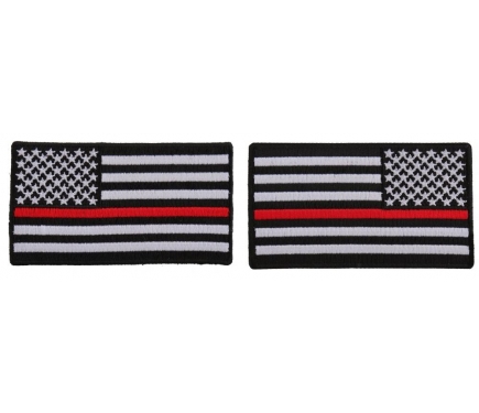 Thin Red Line American Flag Left and Right Patch For Fire Fighters ...