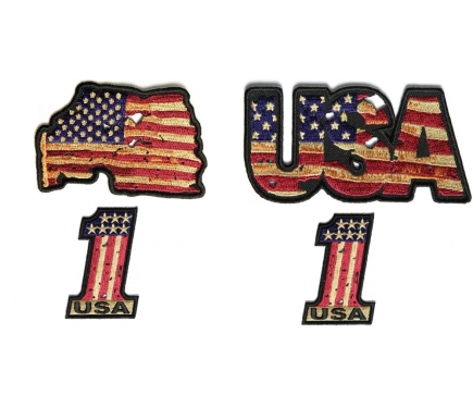 Vintage USA American Flag Patches Set Of 4 | Embroidered Patches by ...
