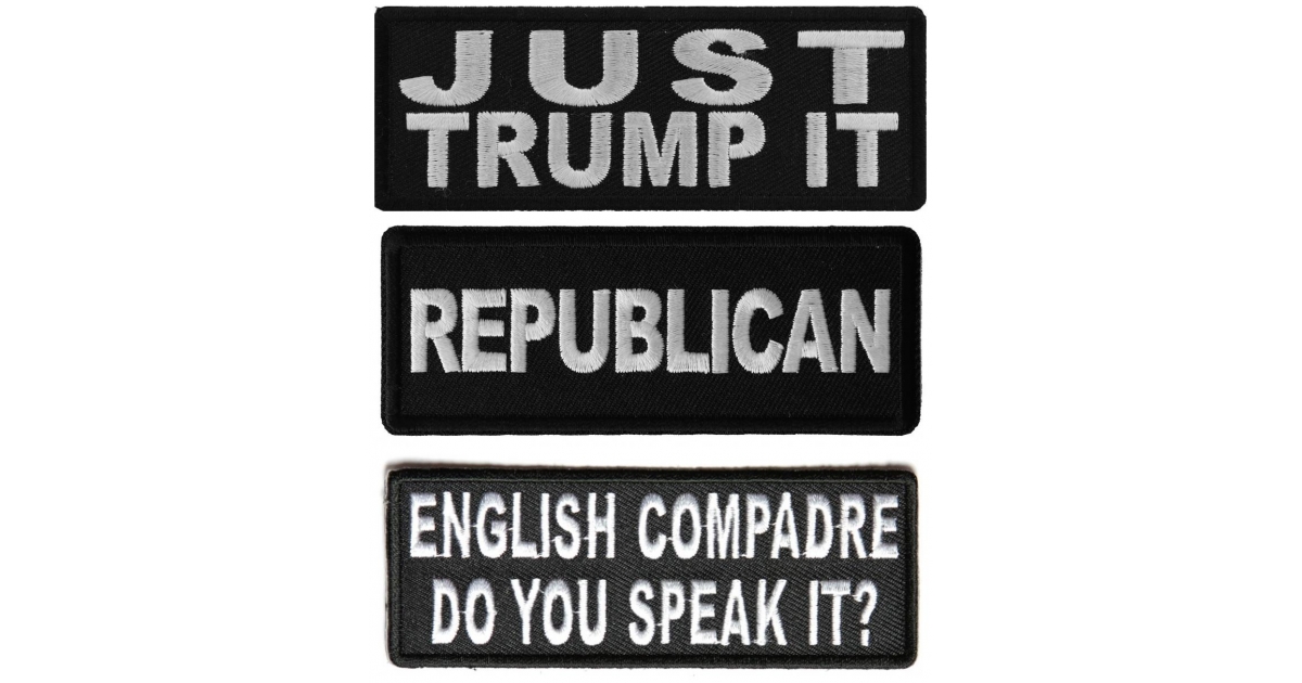 #Trump Political Sayings Emblems Iron on or Sew on Embroidered Patches ...