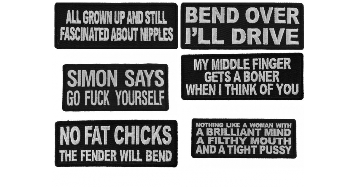 Naughty Rude Toxic Sayings for the Guys Iron on or Sew on Embroidered ...