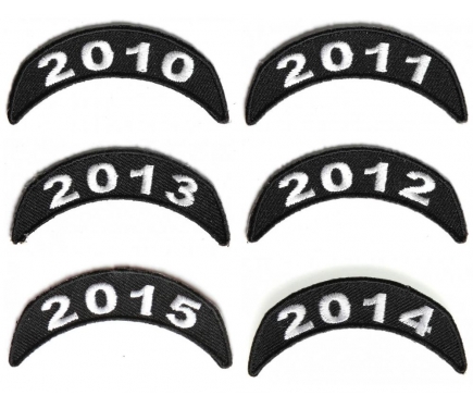 2010-2015 Year Patches Embroidered Black and White Small Stackable Top ...