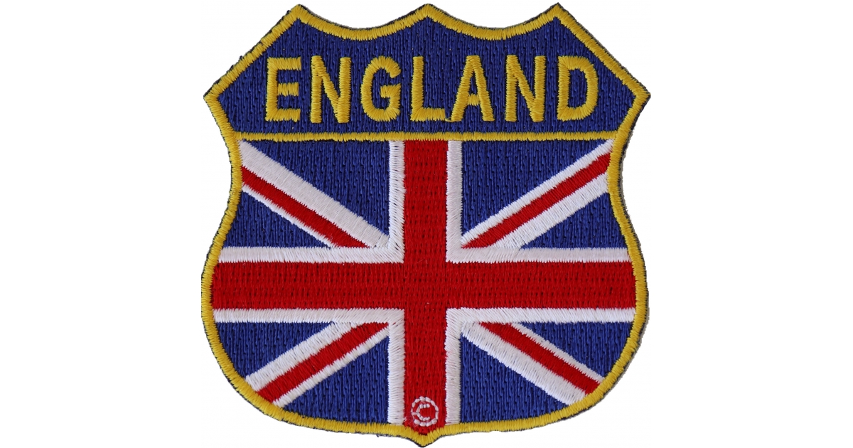 Iron On England Flag Shield Patch | Embroidered Patches by Ivamis Patches