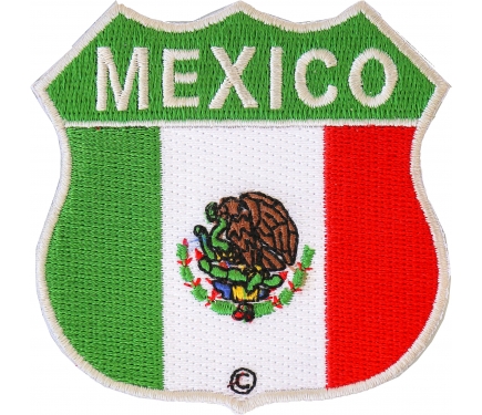 Iron On Mexico Flag Shield Patch | Embroidered Patches by Ivamis Patches