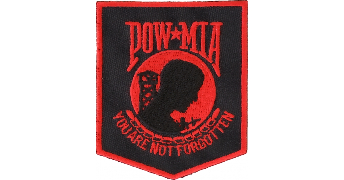 POW MIA Patch Black Red | US Military Veteran Patches by Ivamis Patches