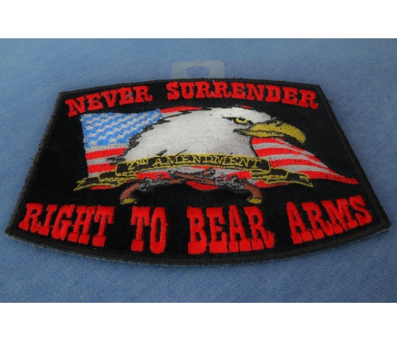 Never Surrender Black 2nd Amendment Patch | US Military Veteran Patches ...