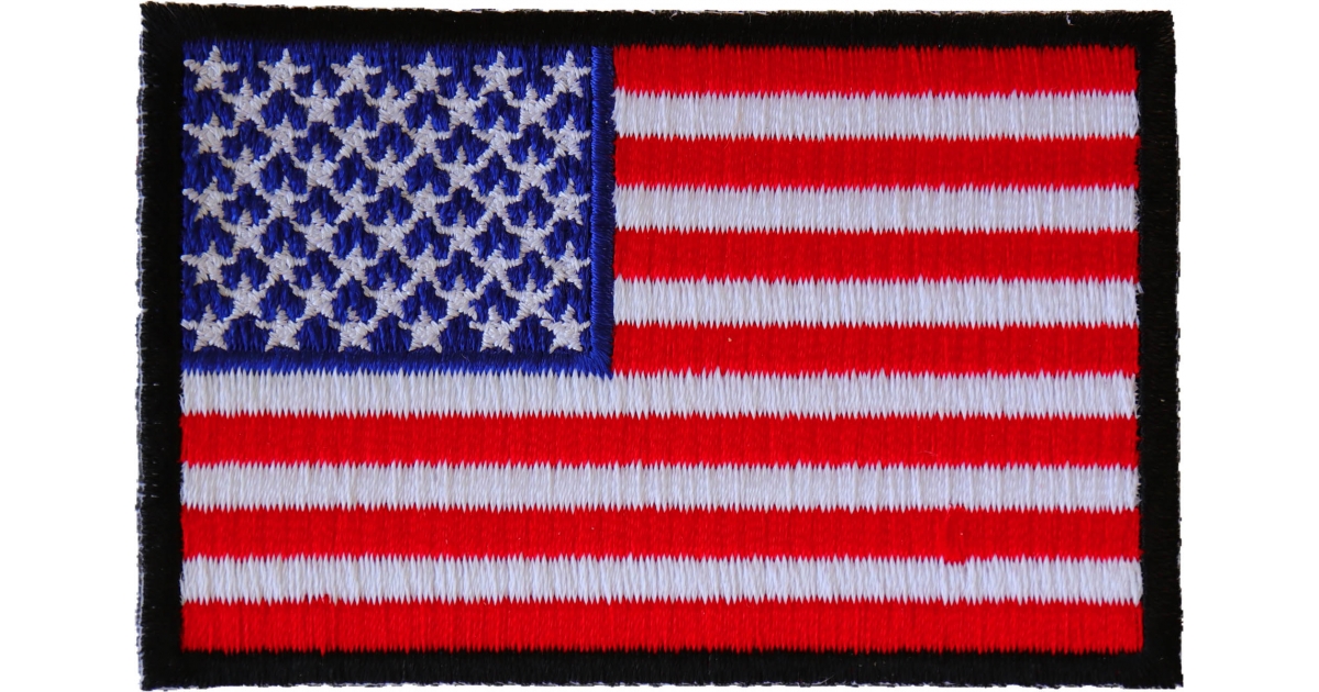 US Flag Patch With Black Borders - 3 Inch Embroidered | Embroidered ...