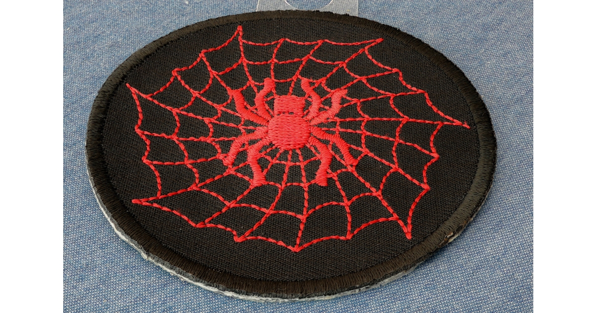 Iron On Red Spider and Web Patch | Embroidered Patches by Ivamis Patches