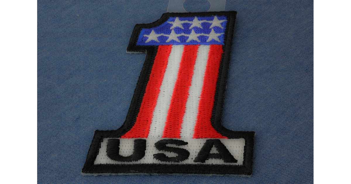 No 1 USA Patriotic Iron On Patch | Embroidered Patches by Ivamis Patches
