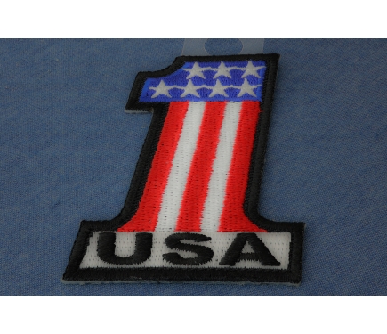 No 1 USA Patriotic Iron On Patch | Embroidered Patches by Ivamis Patches