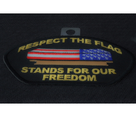 Respect Our Flag Patriotic Iron on Cap Patch - Iron on Patriotic ...