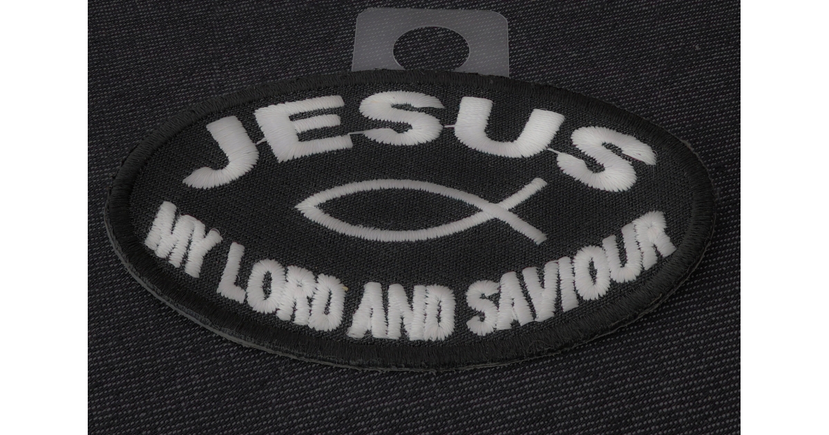 Jesus My Lord and Saviour With Fish Symbol Iron On Embroidered Patch ...