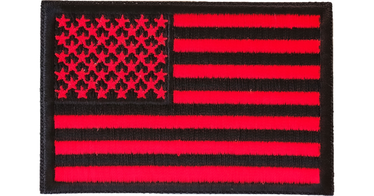 Red Black American Flag Patch Small Embroidered Iron On Patch ...