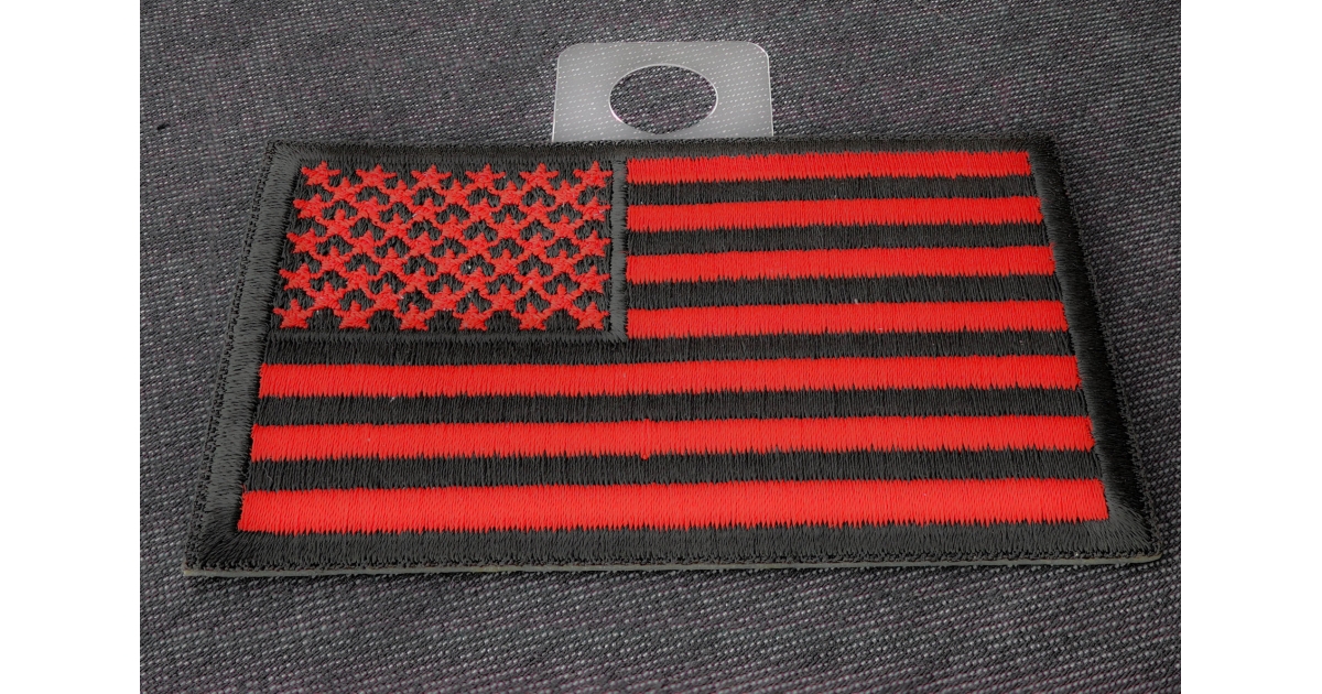 Red Black American Flag Patch Small Embroidered Iron On Patch ...