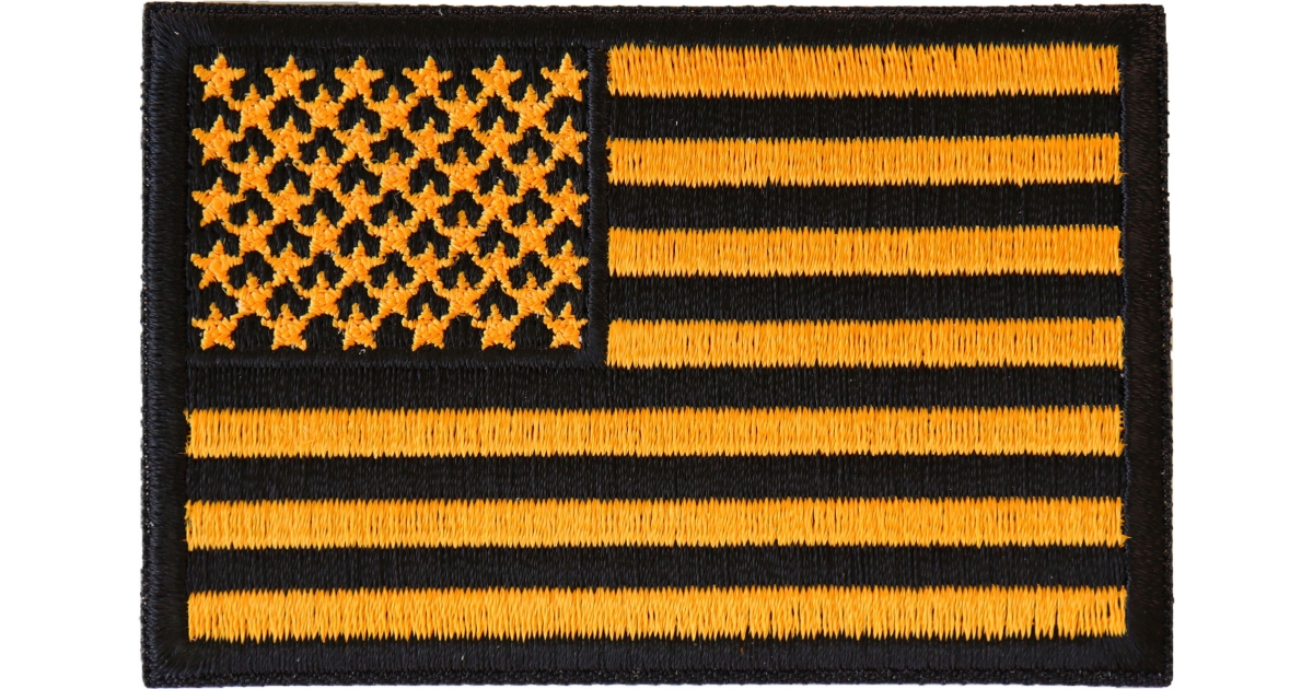Yellow Black American Flag Patch Small Embroidered Iron On Patch ...