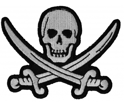 Pirate Sword Skull Patch, Skull Patches by Ivamis Patches