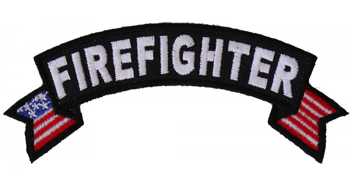 Firefighter US Flag Small Rocker Patch | Embroidered Patches by Ivamis ...