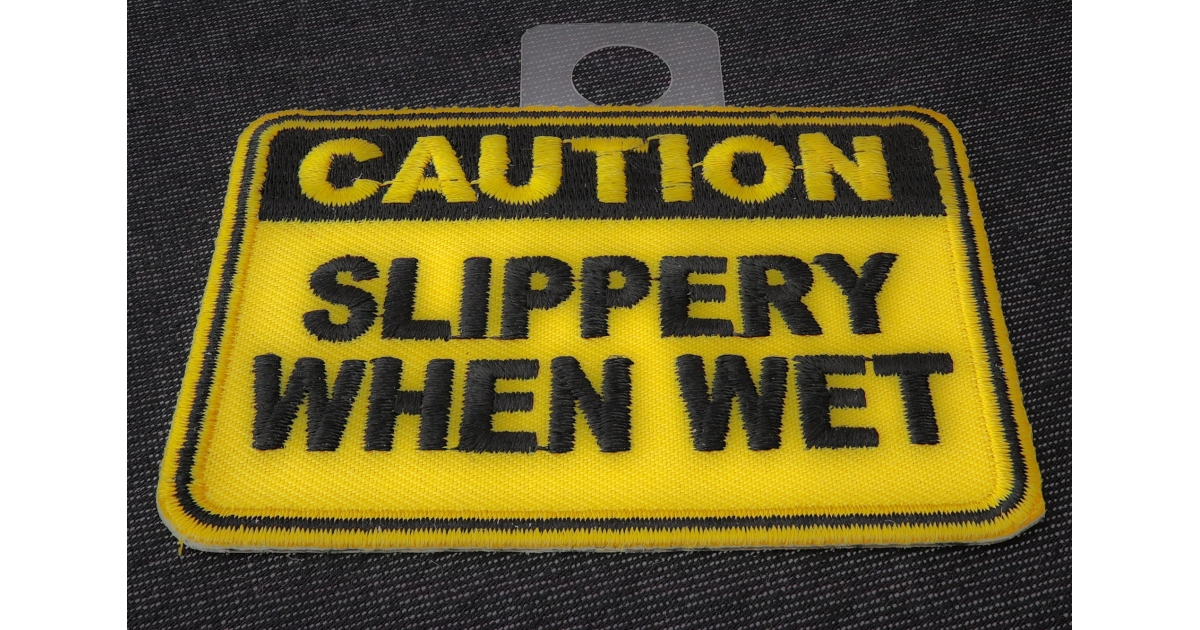 Caution Slippery When Wet Patch, Funny Patches for Adults by Ivamis Patches