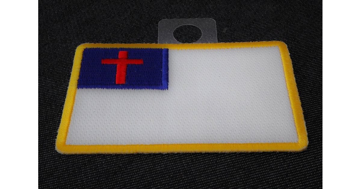 Iron On Christian Flag Small Patch | Embroidered Patches by Ivamis Patches