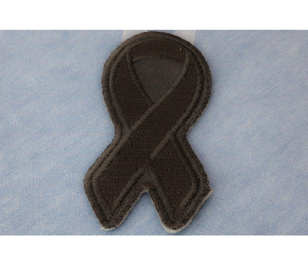 Black Ribbon Patch, Support Ribbon Patches by Ivamis Patches
