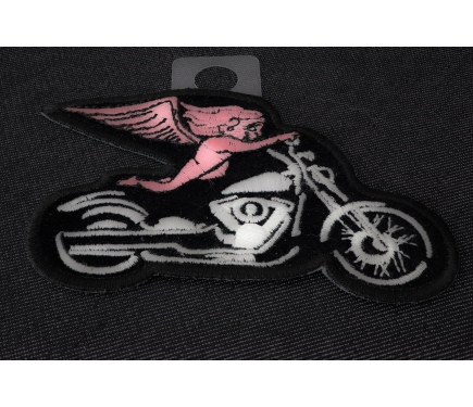 Pink Biker Angel On Motorcycle Patch, Biker Vest Patches, Sew or Iron ...