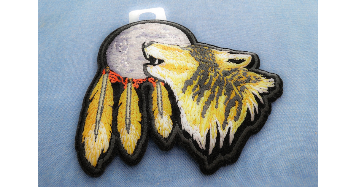 Iron On Wolf Moon Small Patch | Embroidered Patches by Ivamis Patches