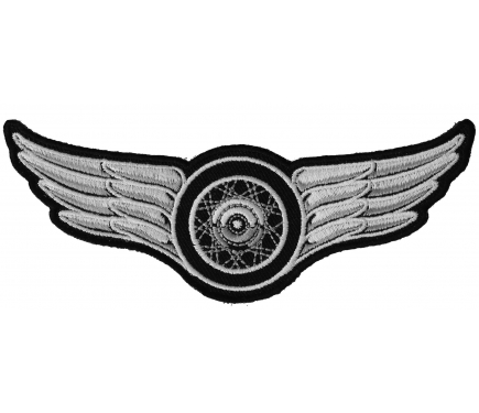 Motorcycle Wheel and Wings Small Iron On Patch | Embroidered Patches by ...