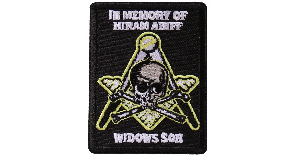 In Memory of Hiram Abiff Widows Son Masonic Patch, Skull Patches by ...