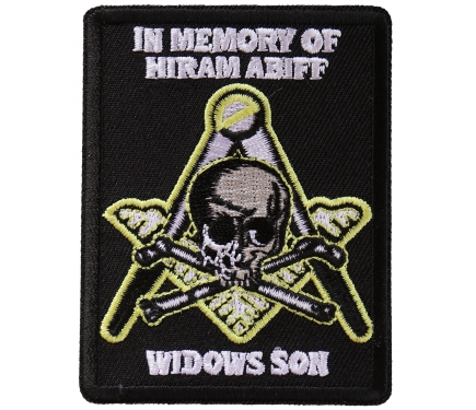 In Memory of Hiram Abiff Widows Son Masonic Patch, Skull Patches by ...