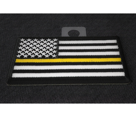 Black & White American Flag with Yellow Stripe Patch by Ivamis Patches