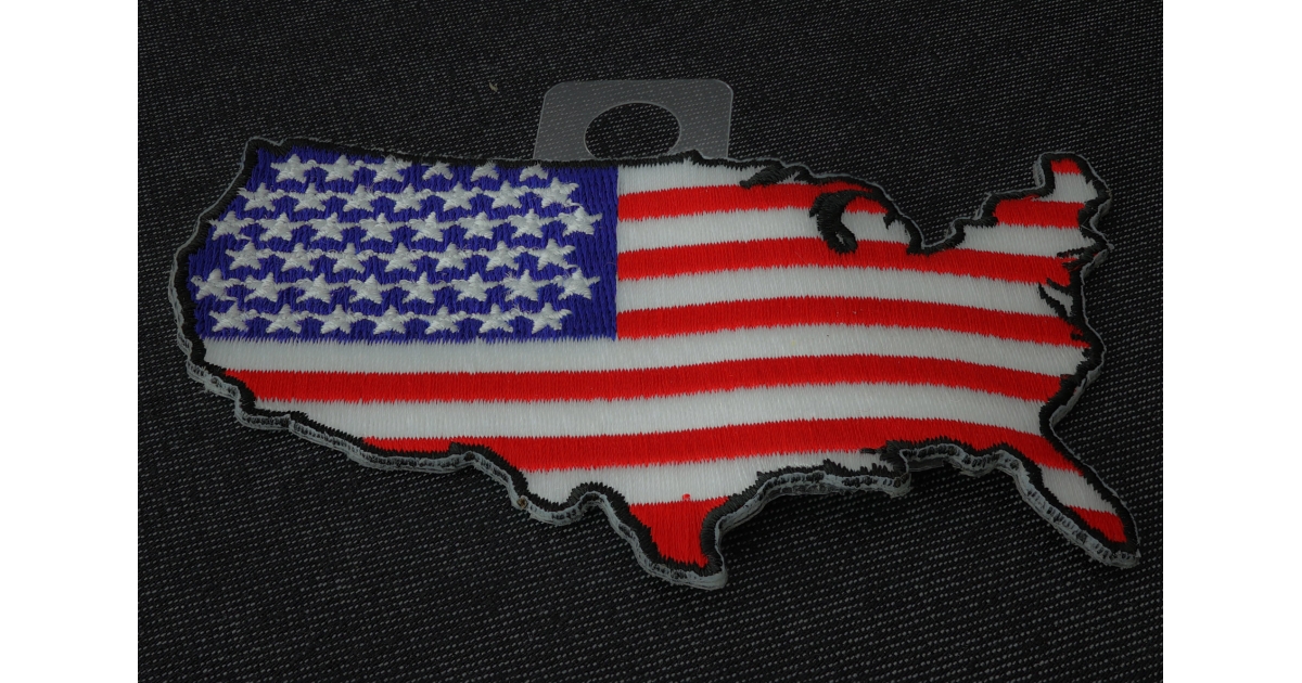 Unites States Map With US Flag Patch | Embroidered Patches by Ivamis ...