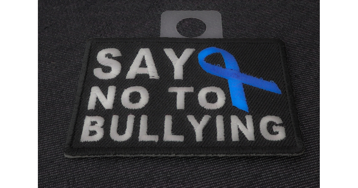 Say No To Bullying Blue Ribbon Patch | Embroidered Patches by Ivamis ...