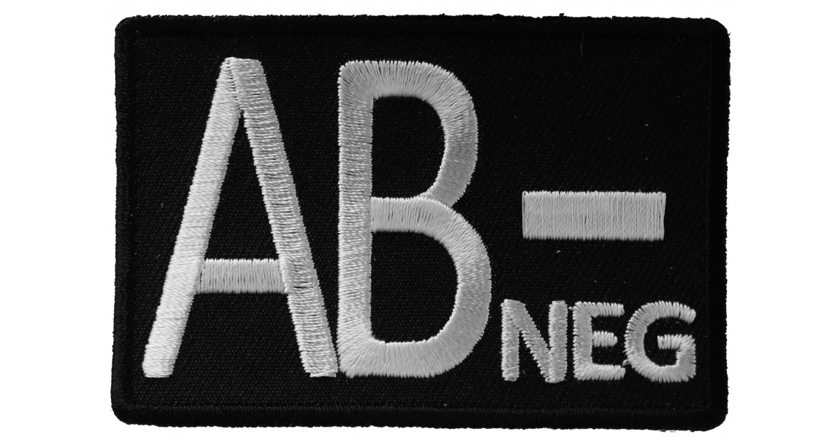 AB NEGATIVE Blood Type Patch, Iron on Patch, Embroidered by Ivamis Patches